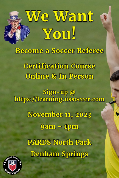Referee Course Schedule - Louisiana Soccer Association